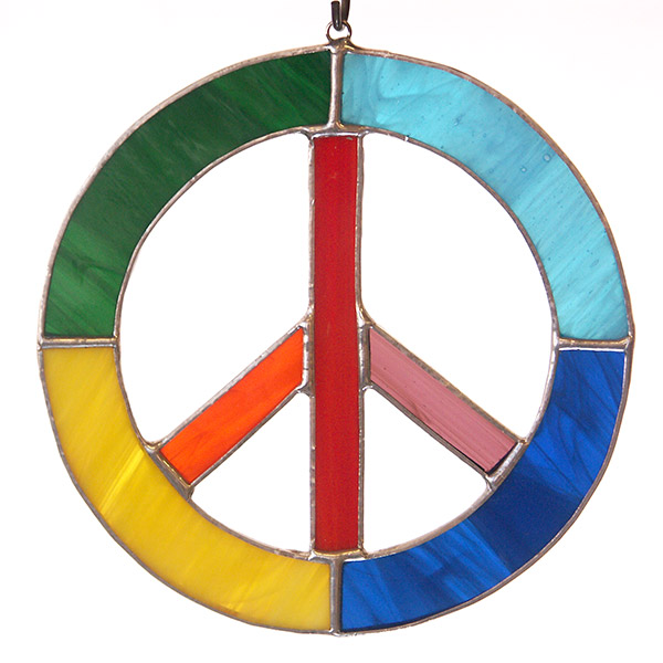Glitter Rainbow Peace Sign